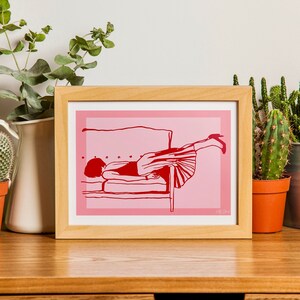 Bedroom Rest Art Print Horizontal Art Print Above Bed Art Print Red ...