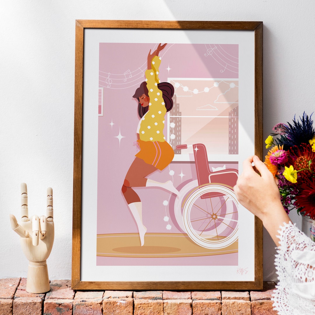 Printable Ambulatory Wheelchair User Art Digital Download Disability ...