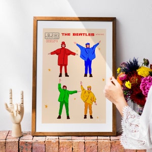 The Beatles Help Album Art Print Retro Beatles Poster 1960s Music ...