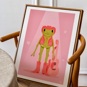 Howdy Partner Frog Art Print Frog Aesthetic Art Print Western Wall Art ...