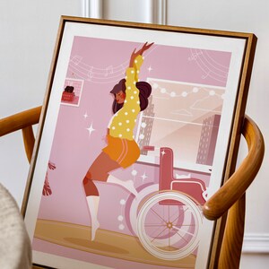Printable Ambulatory Wheelchair User Art Digital Download Disability ...