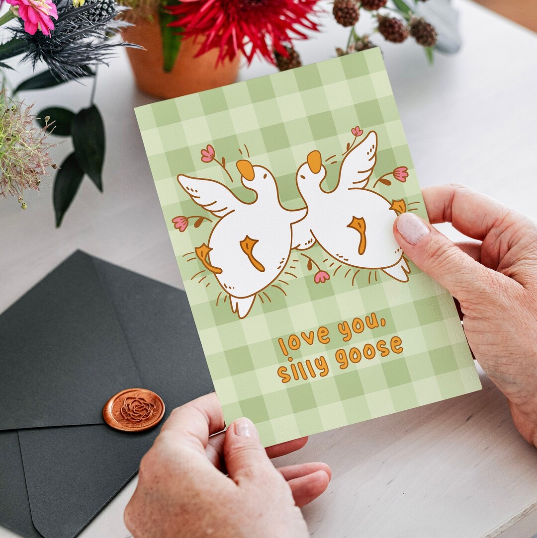 Printable Love You Silly Goose Card Instant Download Goose Card Card for Girlfriend Card for ...