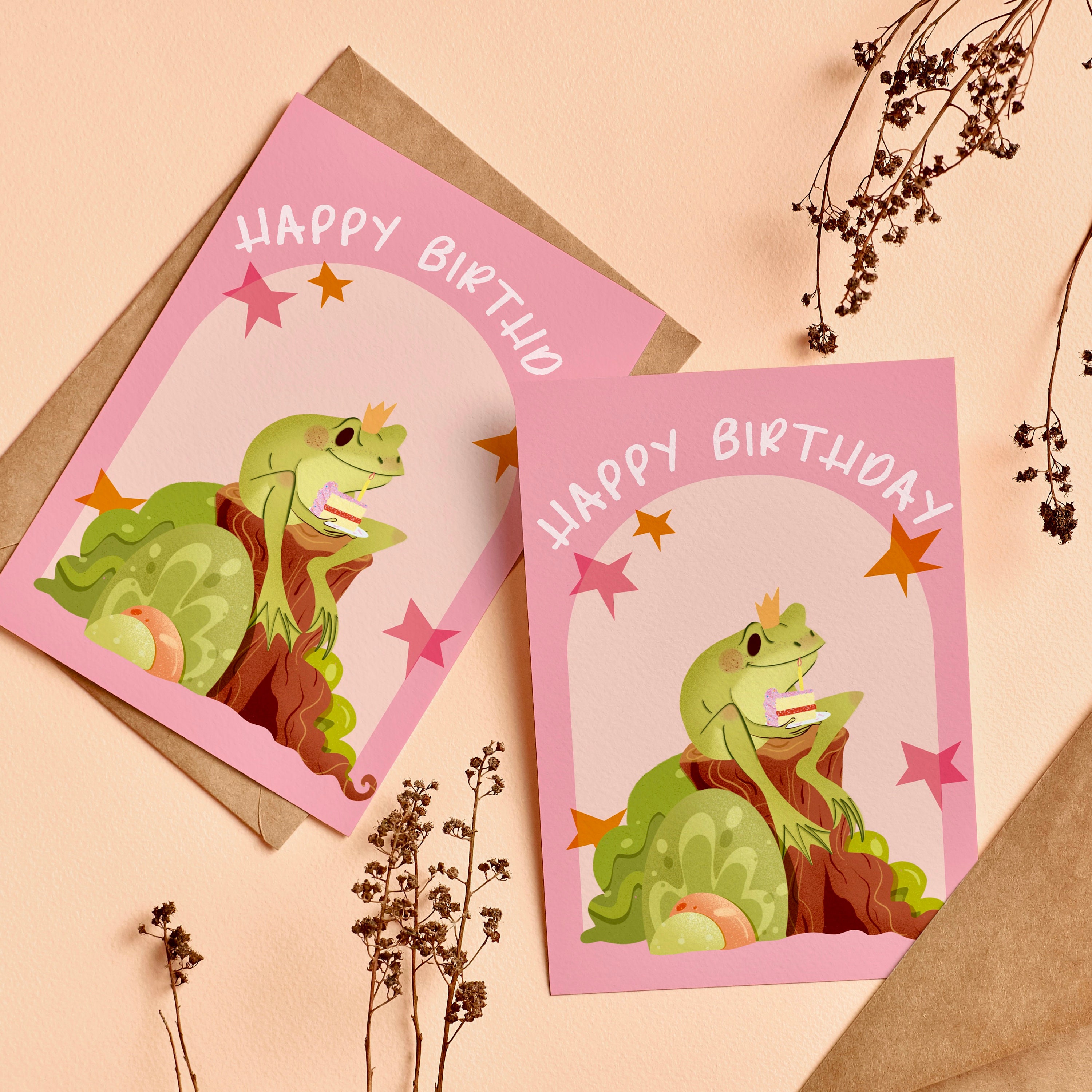 Printable Frog Birthday Card | Cute Animal Greetings (digital Download ...
