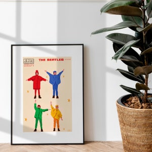 The Beatles Help Album Art Print Retro Beatles Poster 1960s Music ...