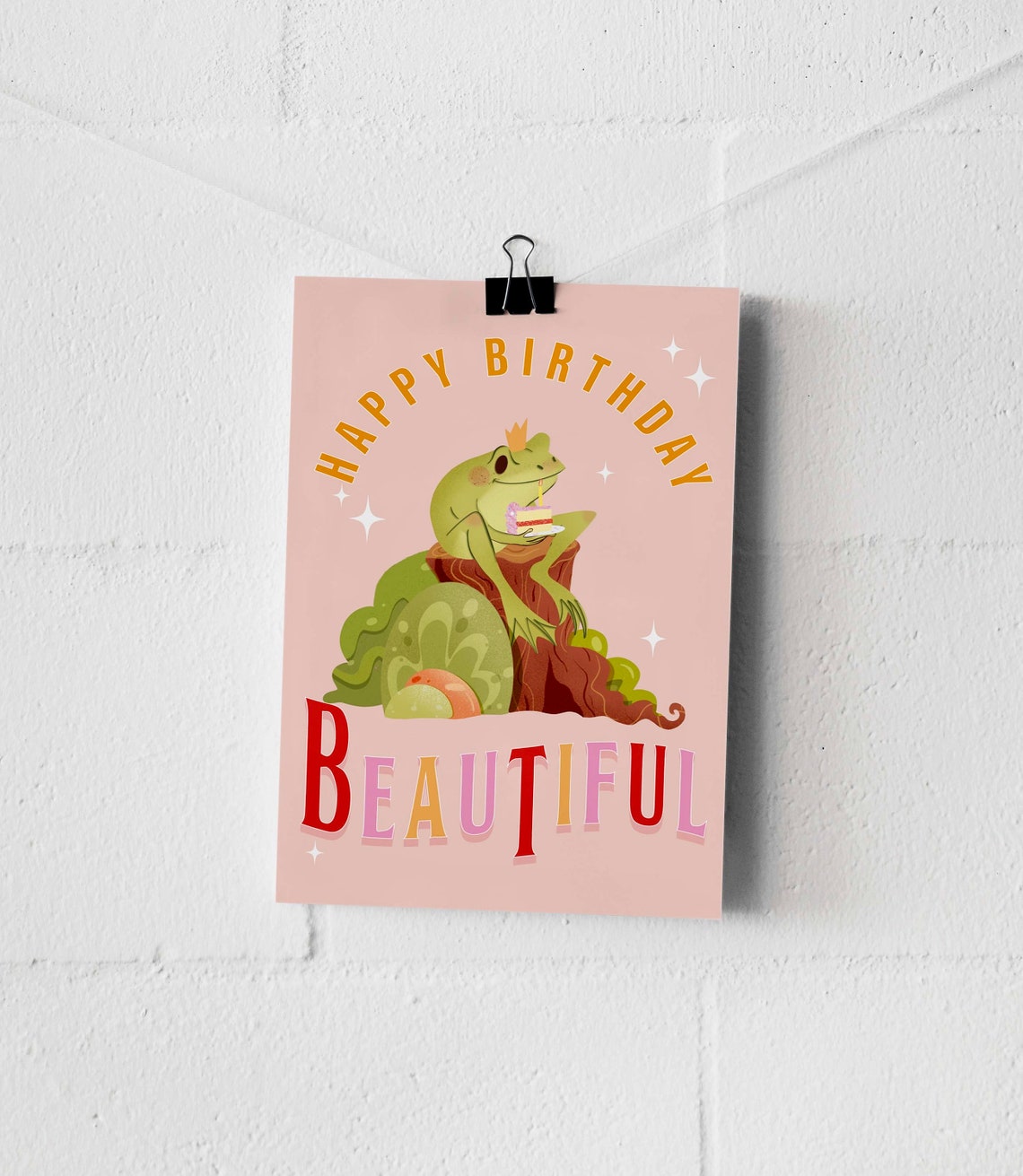 Frog Birthday Card Happy Birthday Beautiful Toad Birthday | Etsy