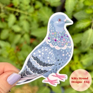 Pigeon Vinyl Sticker: Waterproof Laptop Decal by Kitty Strand - Etsy