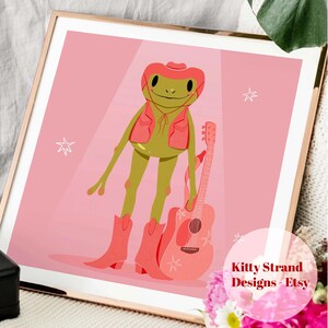Howdy Partner Frog Art Print Frog Aesthetic Art Print Western Wall Art ...