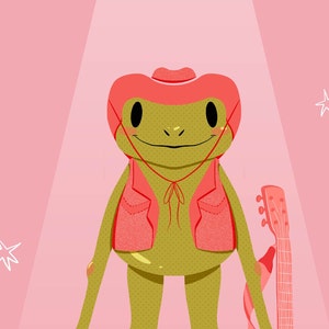 Howdy Partner Frog Art Print Frog Aesthetic Art Print Western Wall Art ...