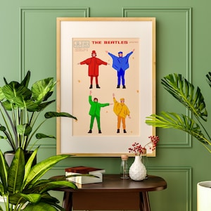 The Beatles Help Album Art Print Retro Beatles Poster 1960s Music ...