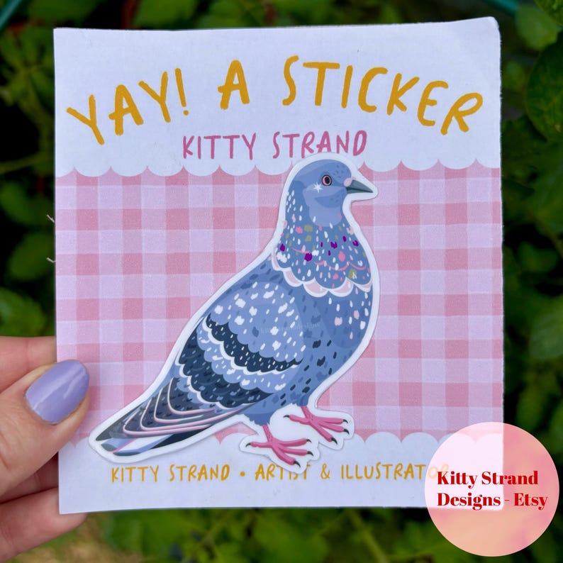 Pigeon Vinyl Sticker: Waterproof Laptop Decal by Kitty Strand - Etsy
