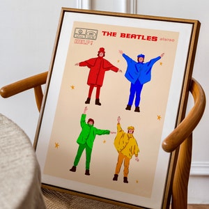 The Beatles Help Album Art Print Retro Beatles Poster 1960s Music ...