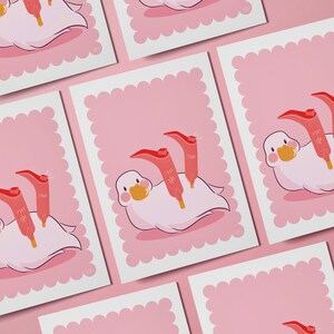 Howdy Partner Duck Art Print cowboy Art Duck Aesthetic Art Print Pink ...