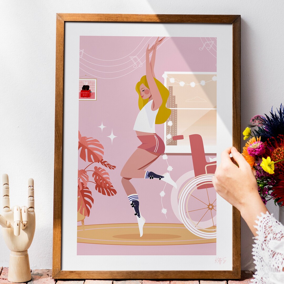 Printable Ambulatory Wheelchair User Art Digital Download Disability ...