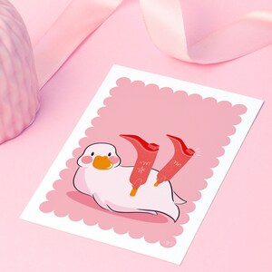 Howdy Partner Duck Art Print cowboy Art Duck Aesthetic Art Print Pink ...