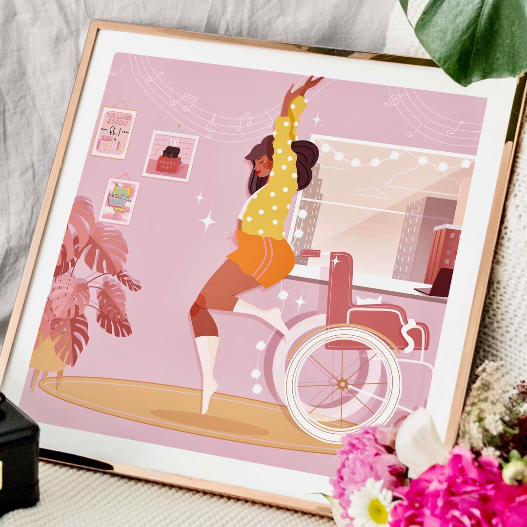 Ambulatory Wheelchair User Art Print Disability Pride Print Disability ...