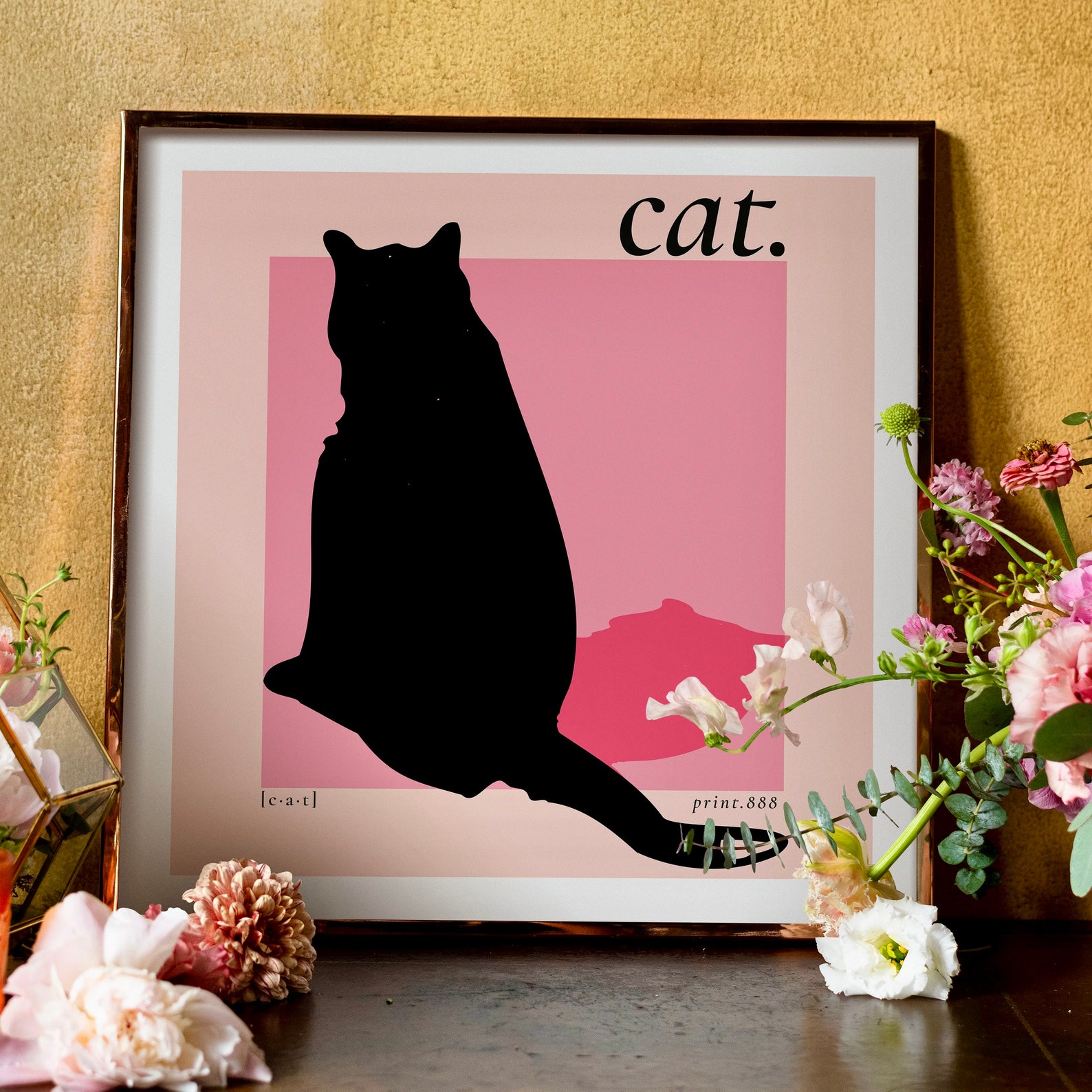 Cat Art Print Mid-century Cat Poster Retro Cat Art Print - Etsy