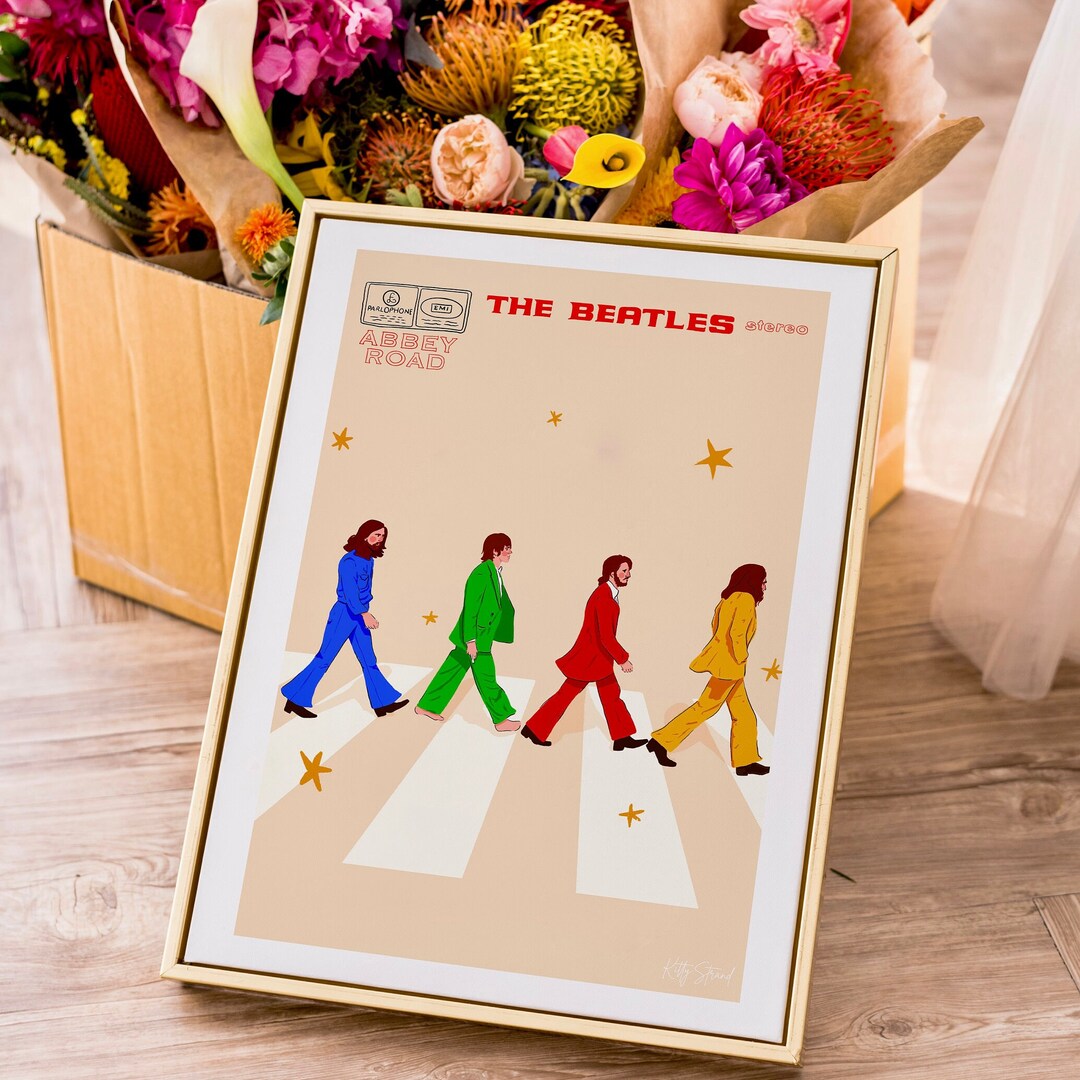 The Beatles Inspired Abbey Road Album Print Retro Beatles Inspired ...