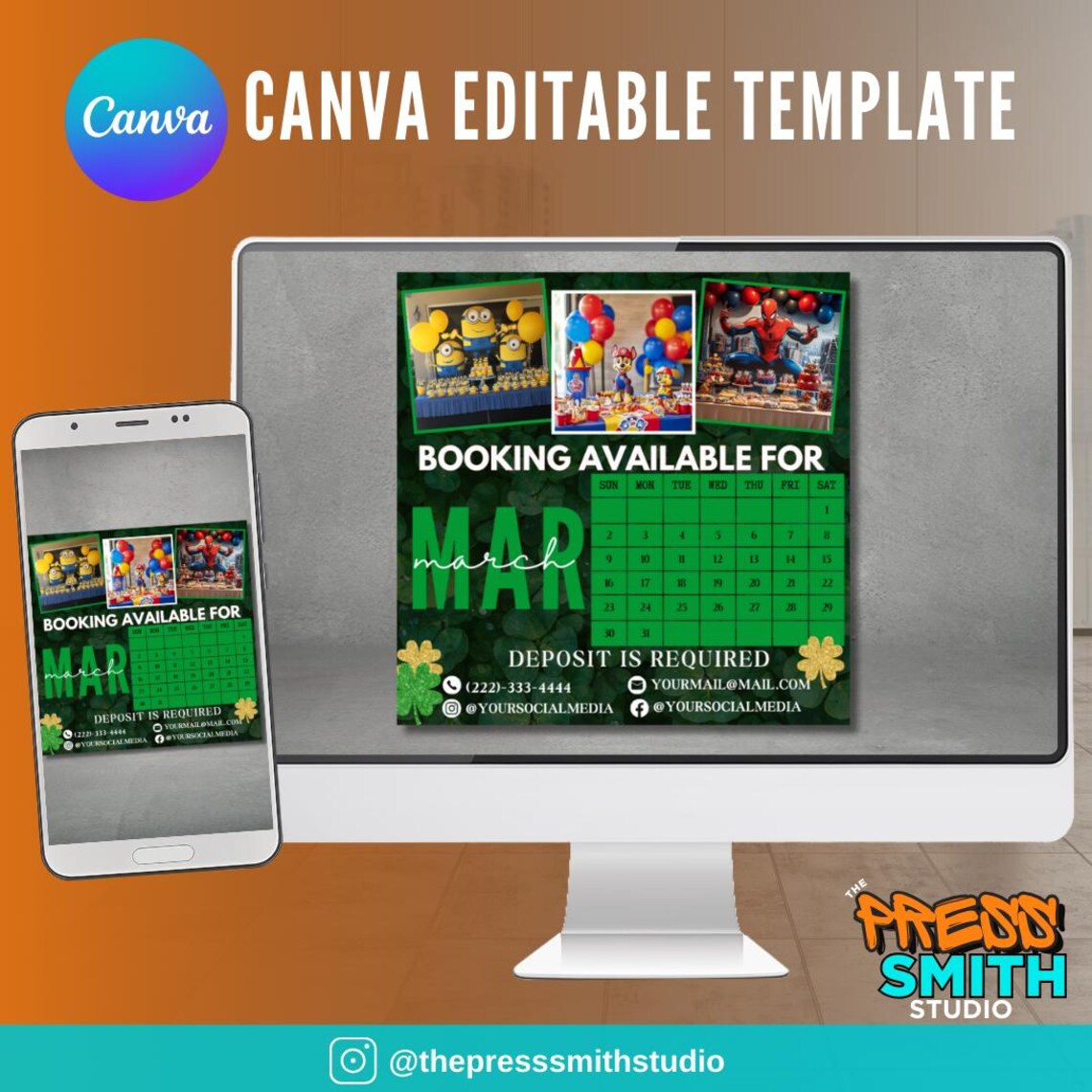 March Booking, Editable Canva Flyer Template, Customizable Design ...
