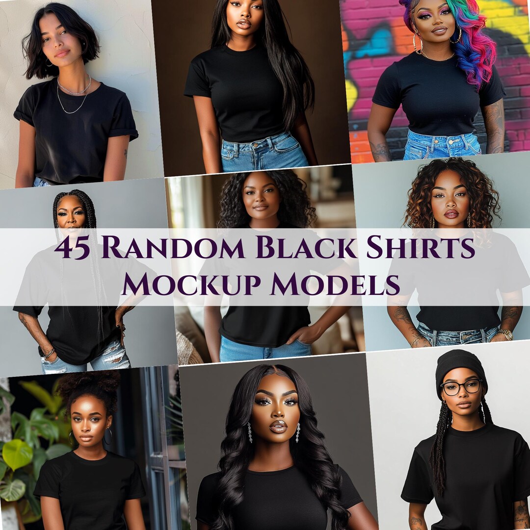 45 Random Black Shirts Mockup Models, Social Media, Ebooks, Models ...