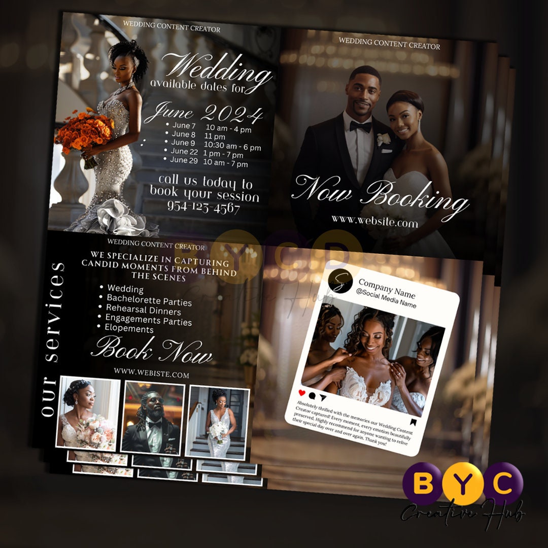 Wedding Content Creator Flyer Template, Editable Canva Flyer Template ...