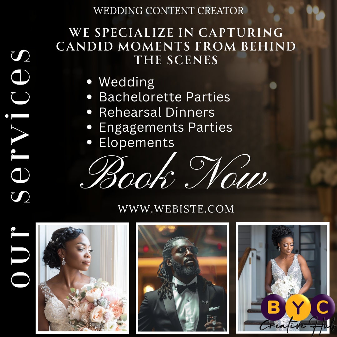 Wedding Content Creator Flyer Template, Editable Canva Flyer Template ...