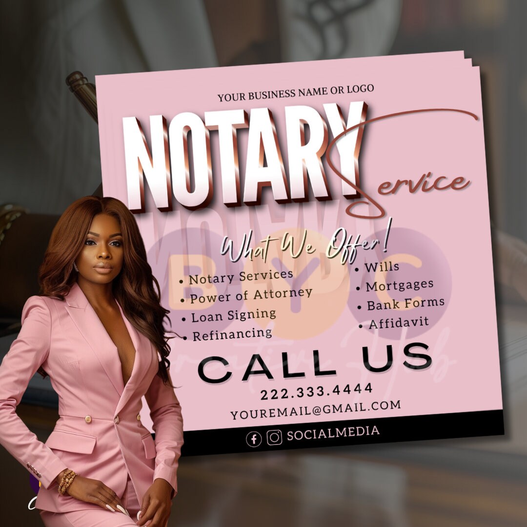 Notary Social Media Flyers Template Bundle, Editable Canva Flyer ...