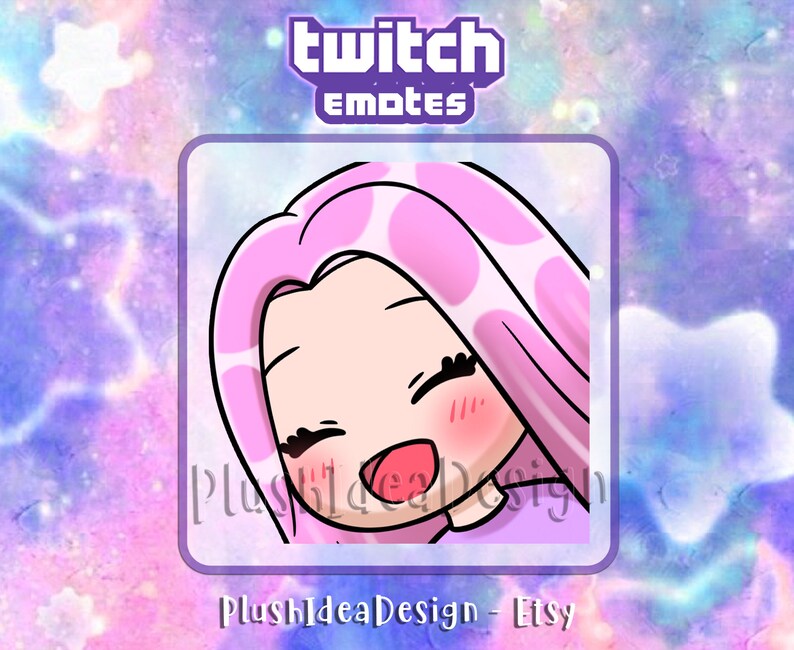 Ayaya Meme Cute Pink Straight Hair Girl Twitch Sub Emote Twitch ...