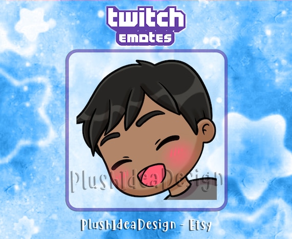 Ayaya Meme Cute Tan Black Hair Boy Twitch Sub Emote | Etsy