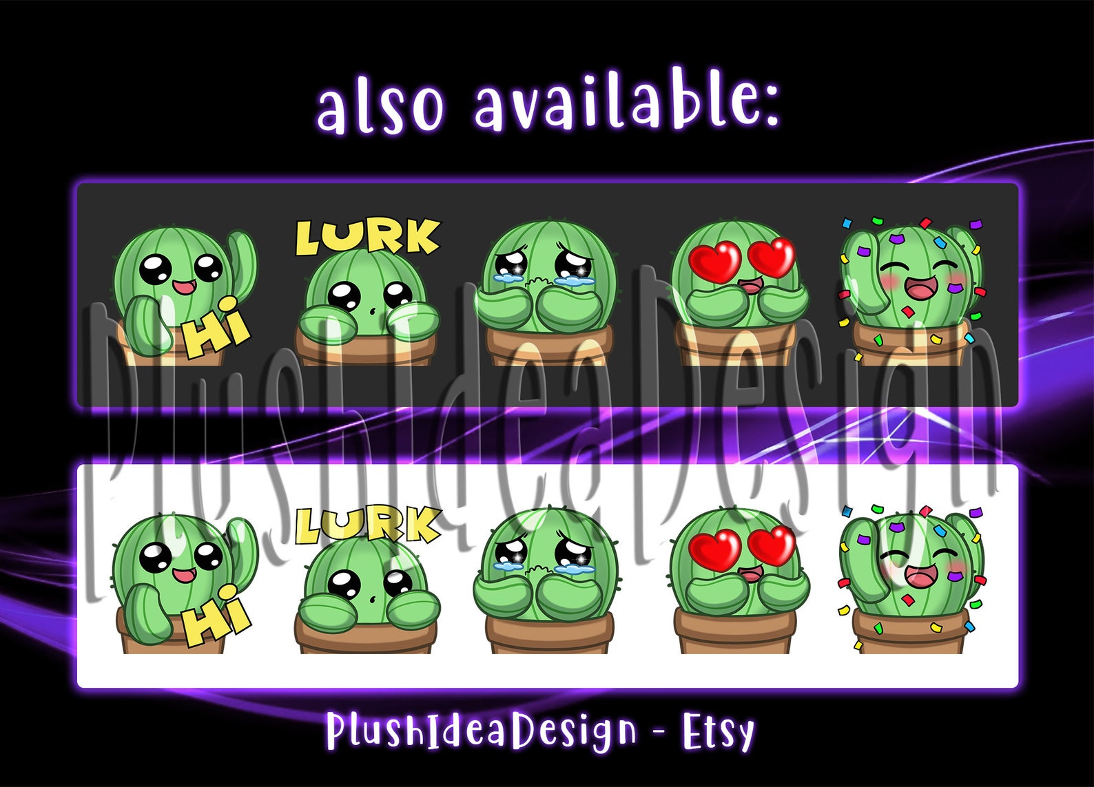 ANIMATED Hi Waving Cute Cactus ANIMATED Twitch Sub Emote - Etsy
