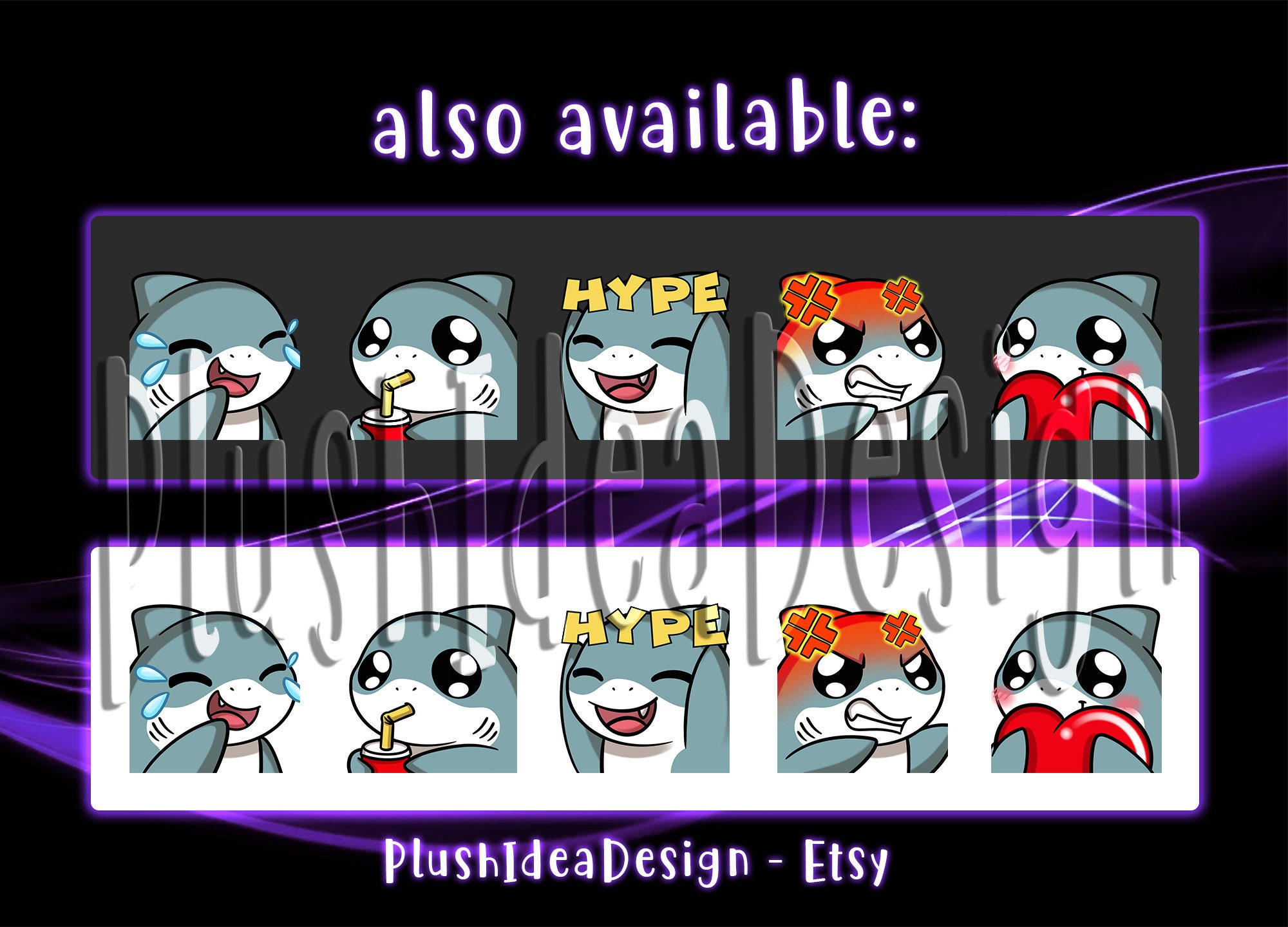 Cute Shark Confetti Hype Happy Twitch Sub Emote Twitch - Etsy