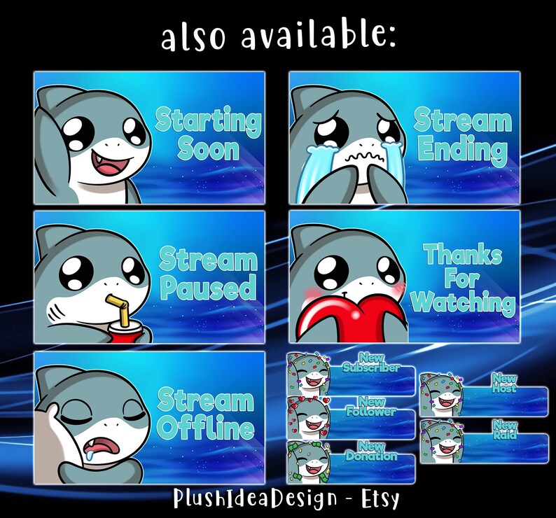 ANIMATED Wink, Bongo, Facepalm, Note, Confused Shark - ANIMATED Twitch ...