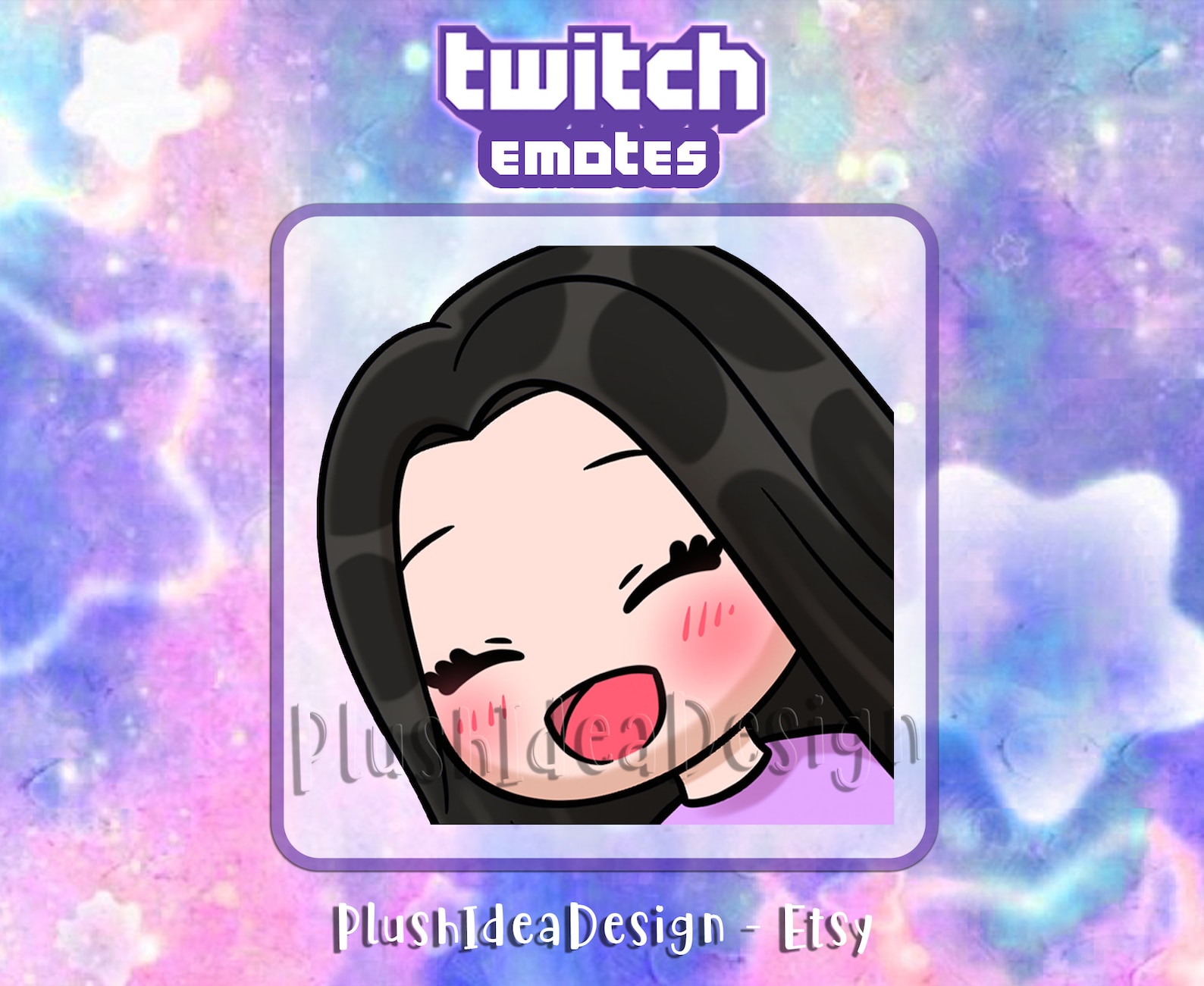 Ayaya Meme Cute Black Straight Hair Girl Twitch Sub Emote Twitch ...