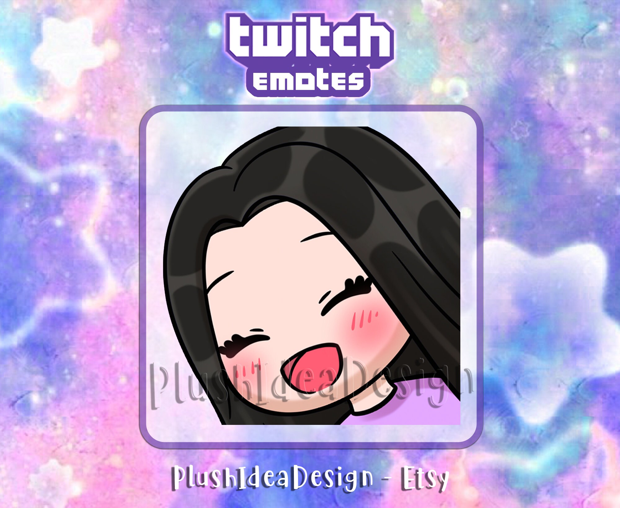 Ayaya Meme Cute Black Straight Hair Girl Twitch Sub Emote Twitch ...