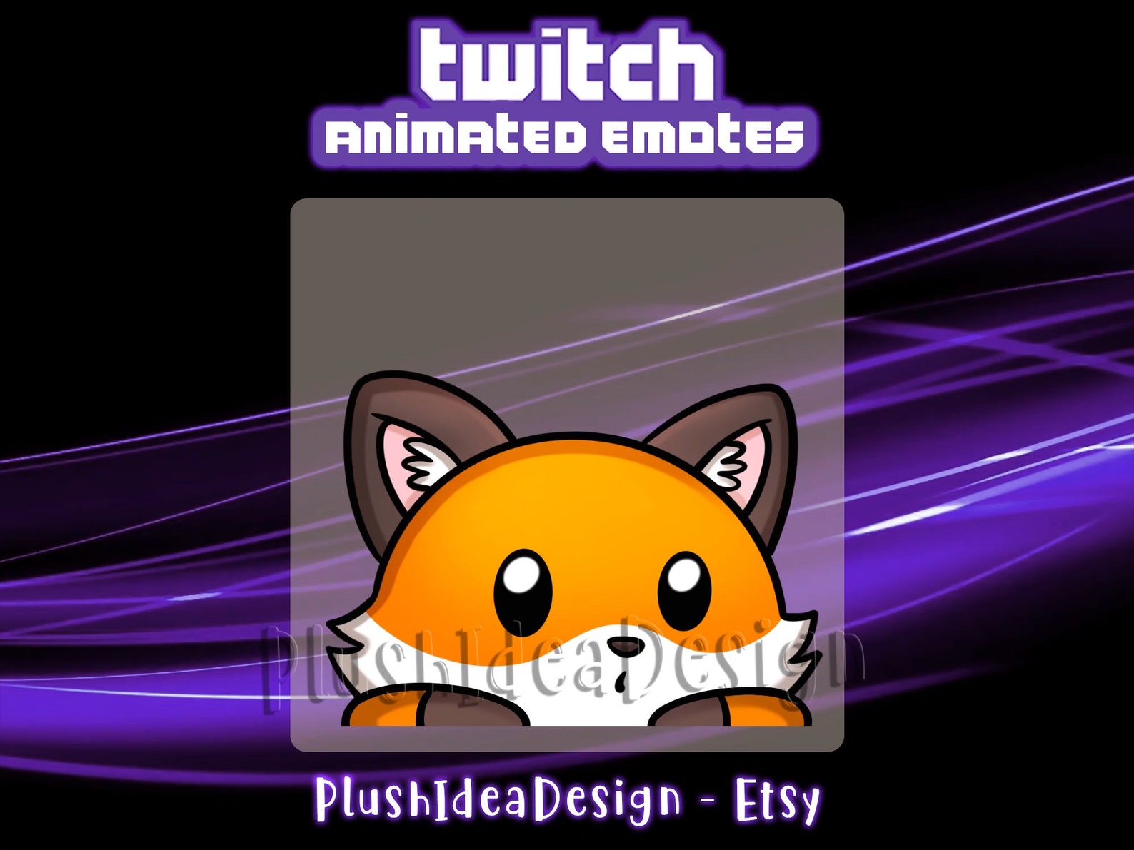 ANIMATED Lurk Fox ANIMATED Twitch Sub Emote - Etsy