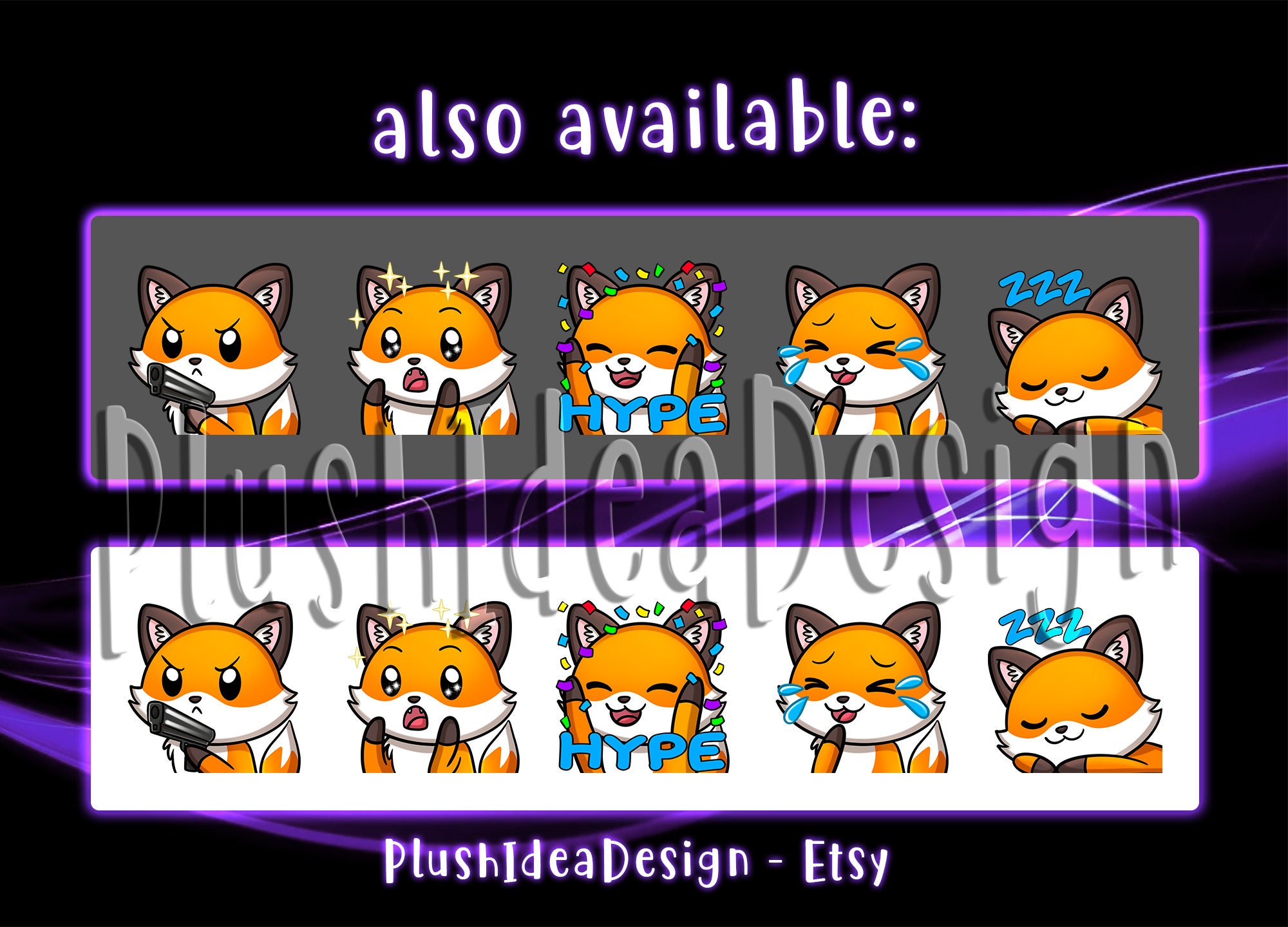 Cute Fox Gun Twitch Sub Emote Twitch Subscribers Emote Cute Animal - Etsy
