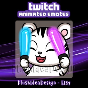 ANIMATED Rave Hype Dancing White Tiger - ANIMATED Twitch Sub Emote - Etsy