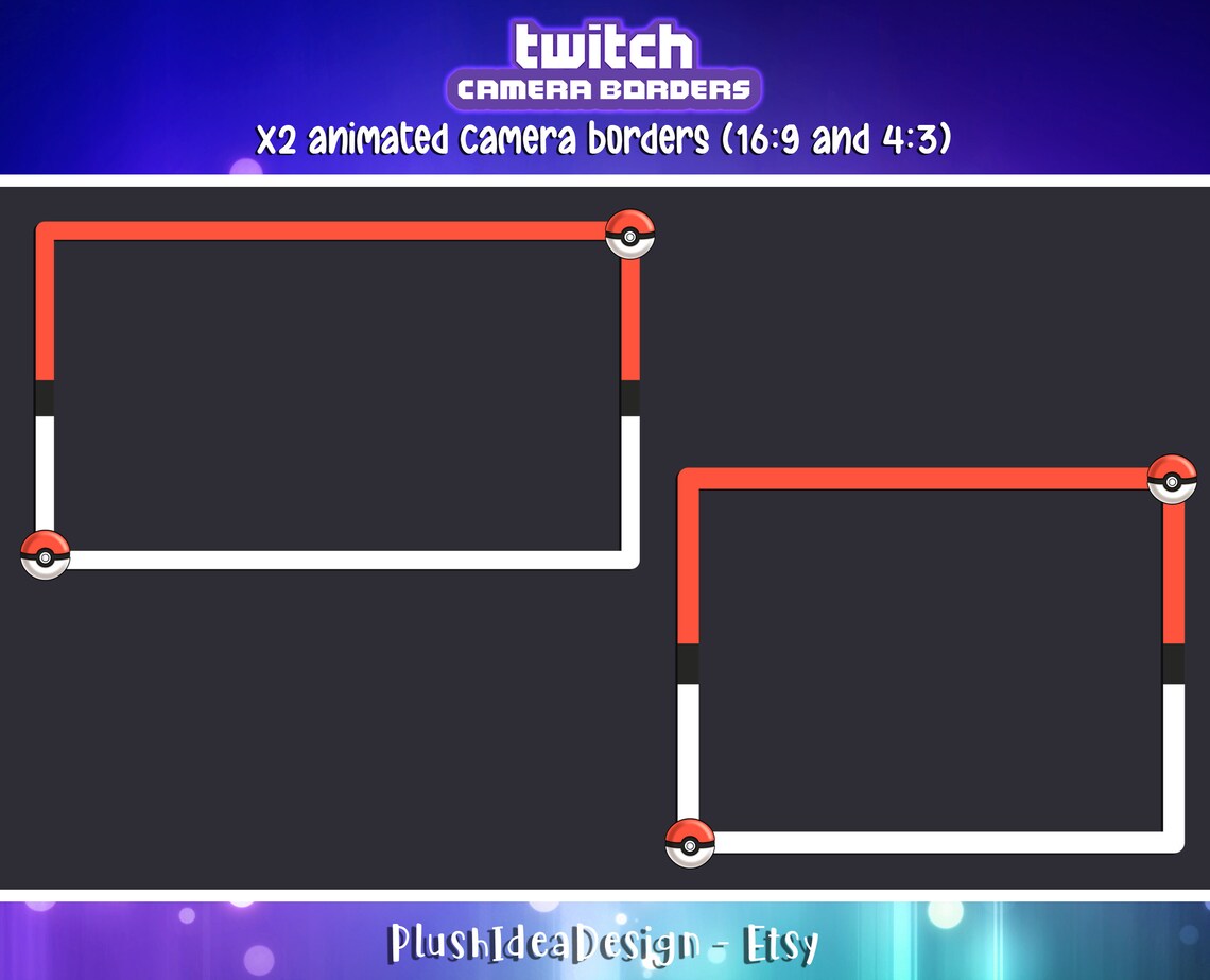 ANIMATED Pokemon Camera Borders Pack Cute Pokeball Twitch and Obs ...