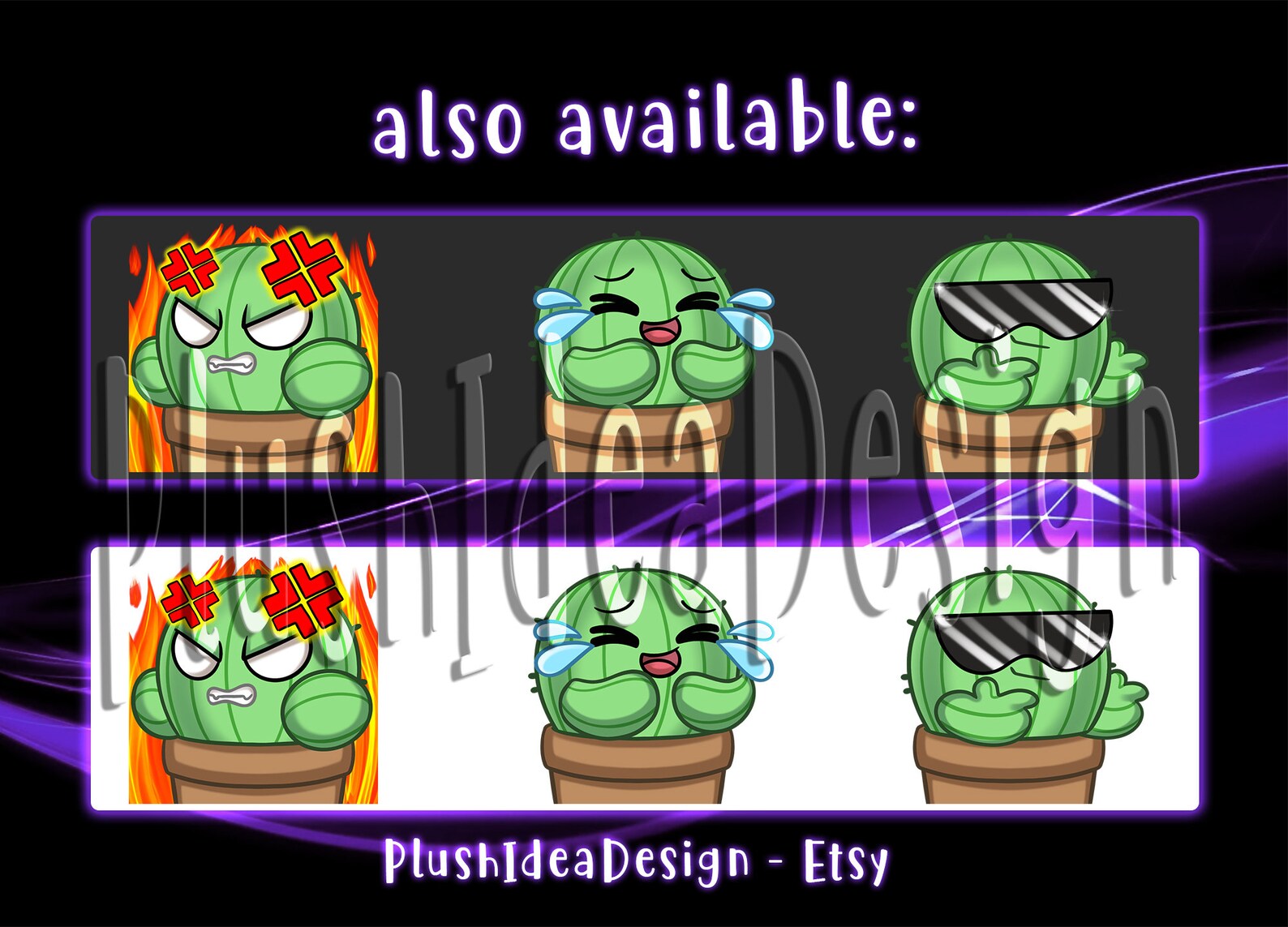 Twitch Screens, Alerts and Overlays Pack - Cactus, Cute Cactus, Kawaii ...