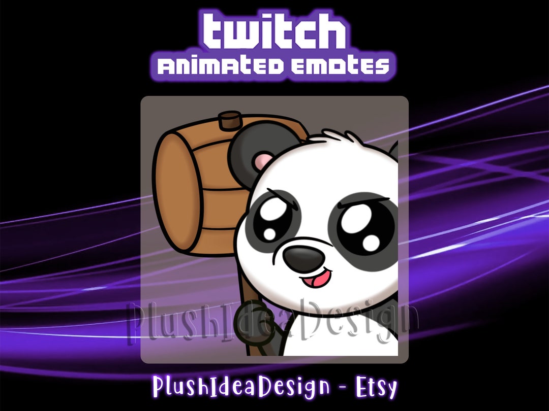 ANIMATED Hammer Bonk Panda - ANIMATED Twitch Sub Emote - Etsy