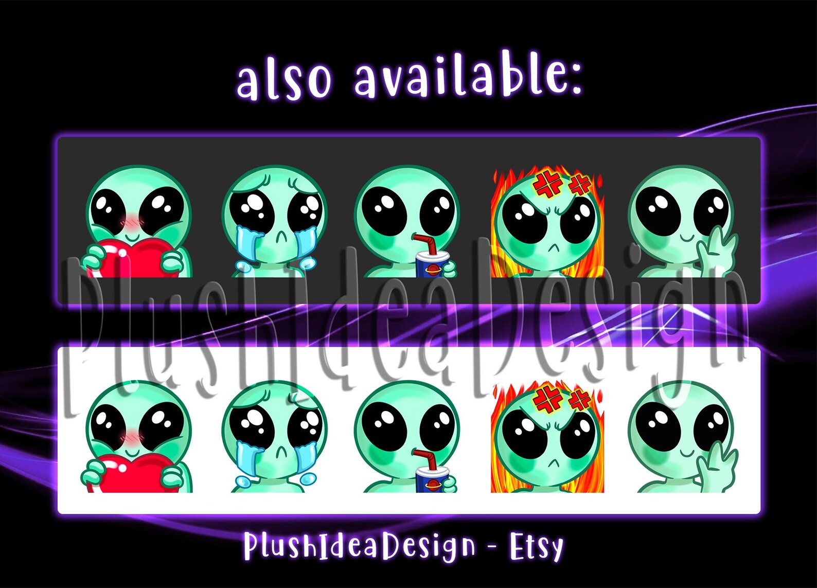 ANIMATED Wink, Bongo, Facepalm, Note, Confused Alien - ANIMATED Twitch ...