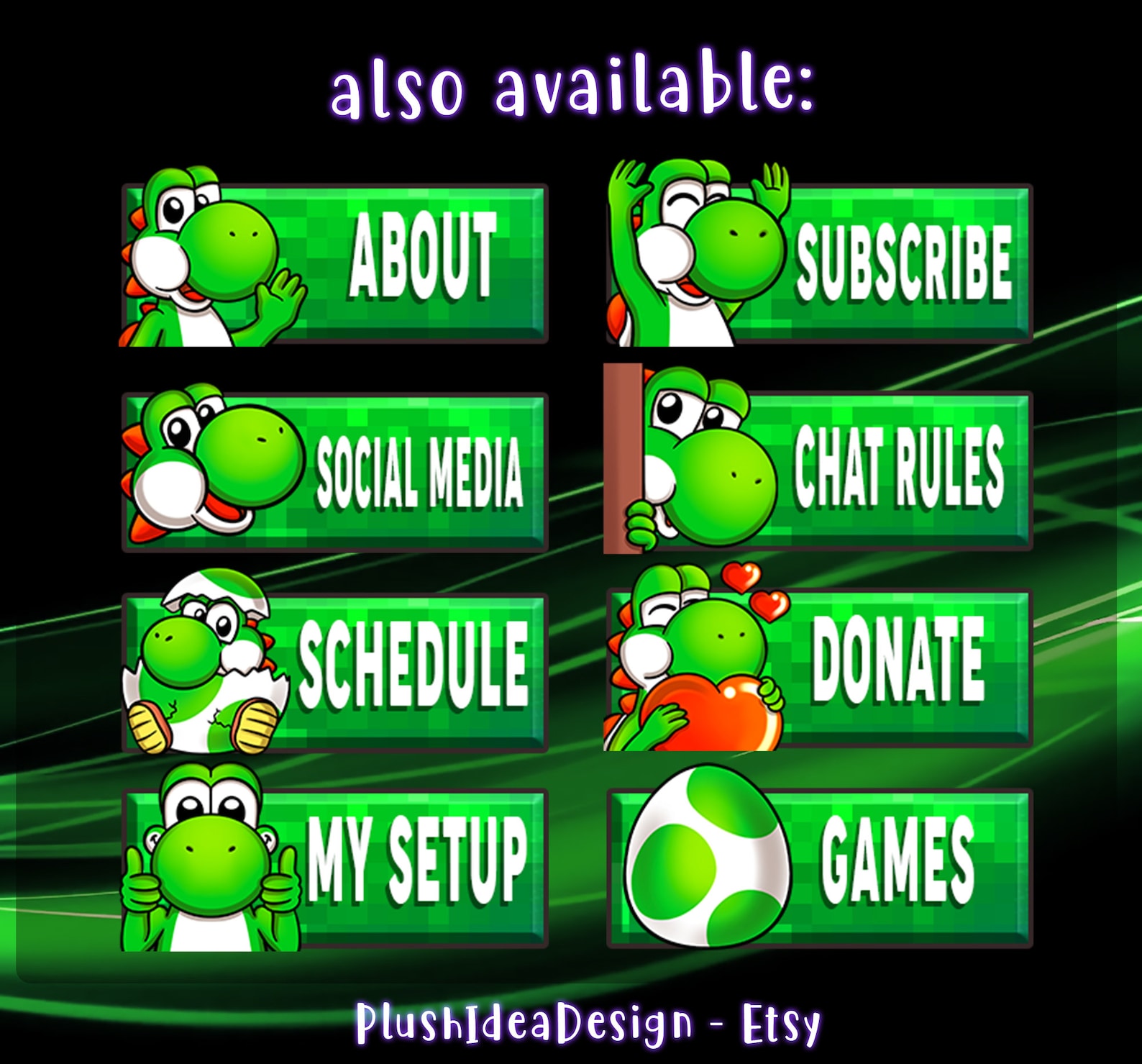 Yoshi 5 Twitch Sub/cheer Badges/bit Badges Super Mario - Etsy