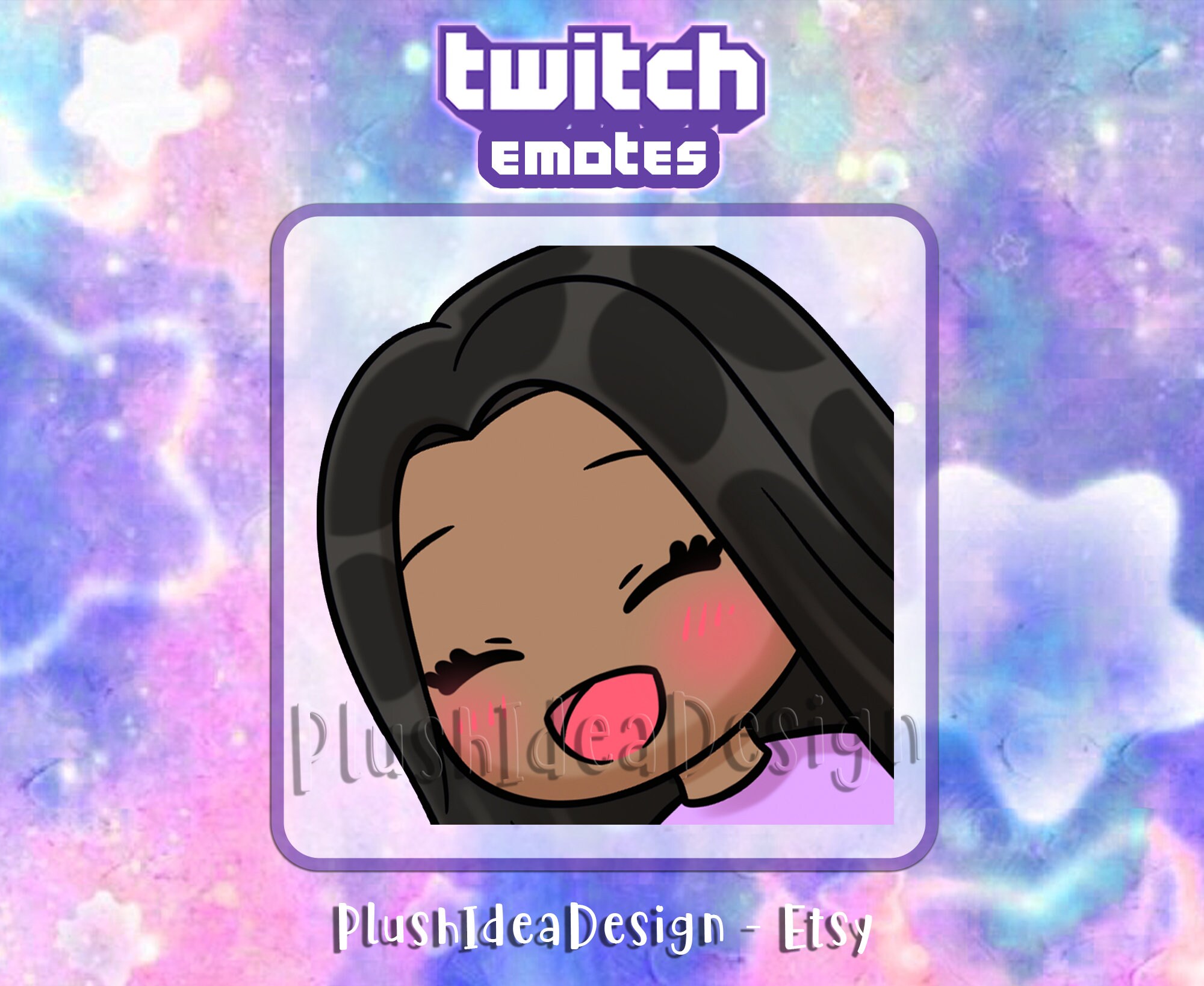 Ayaya Meme - Cute Tan Black Straight Hair Girl - Twitch Sub Emote ...