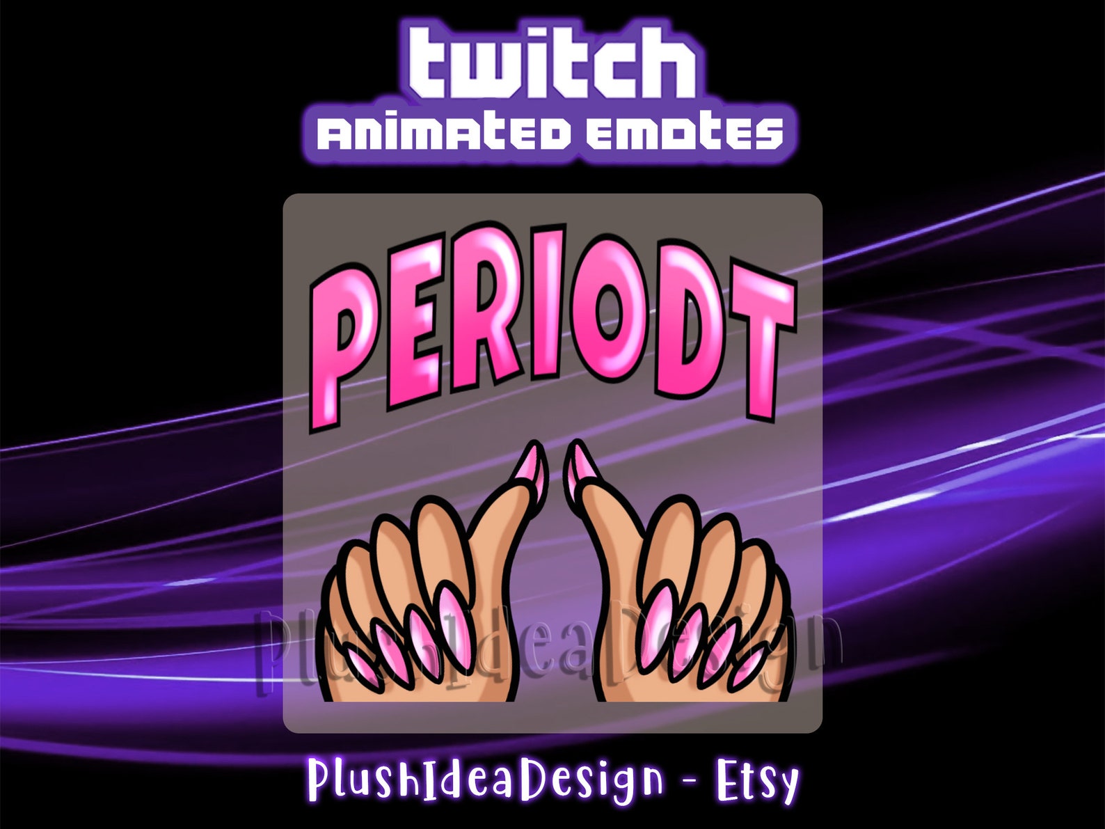 Animated + Static Periodt Text Emote - Twitch Animated Sub Emote ...