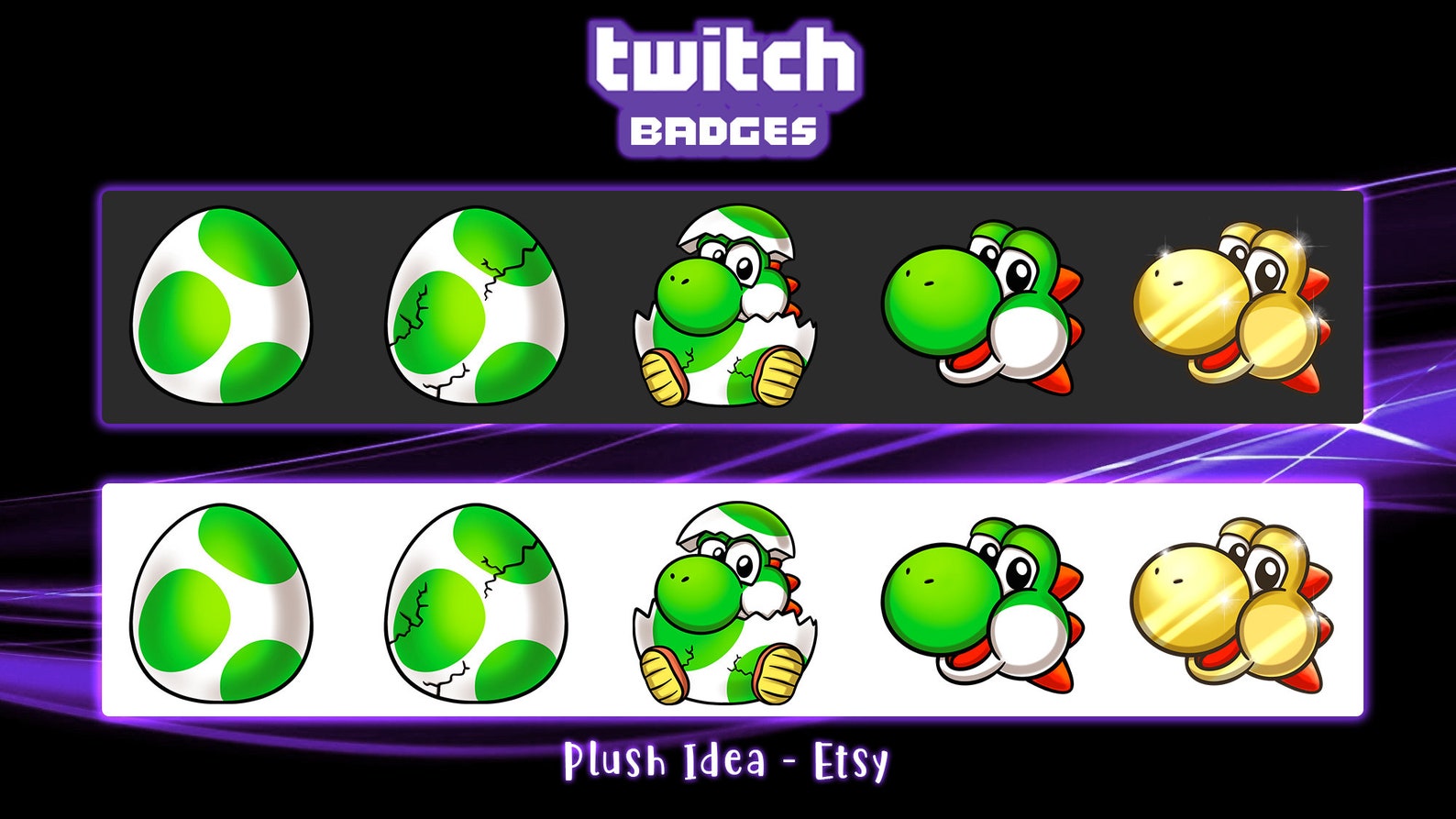 Yoshi 5 Twitch Sub/cheer Badges/bit Badges Super Mario - Etsy