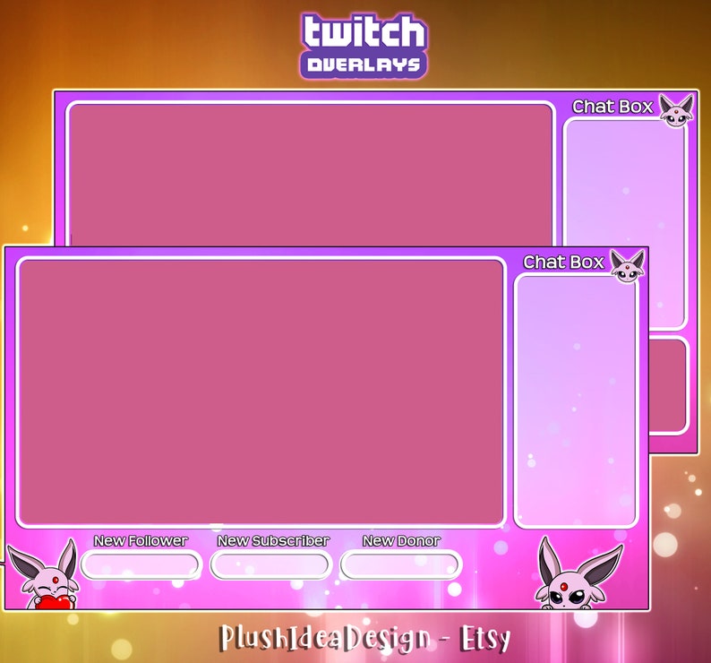 Twitch Screens Alerts and Overlays Pack Espeon Pokemon - Etsy México