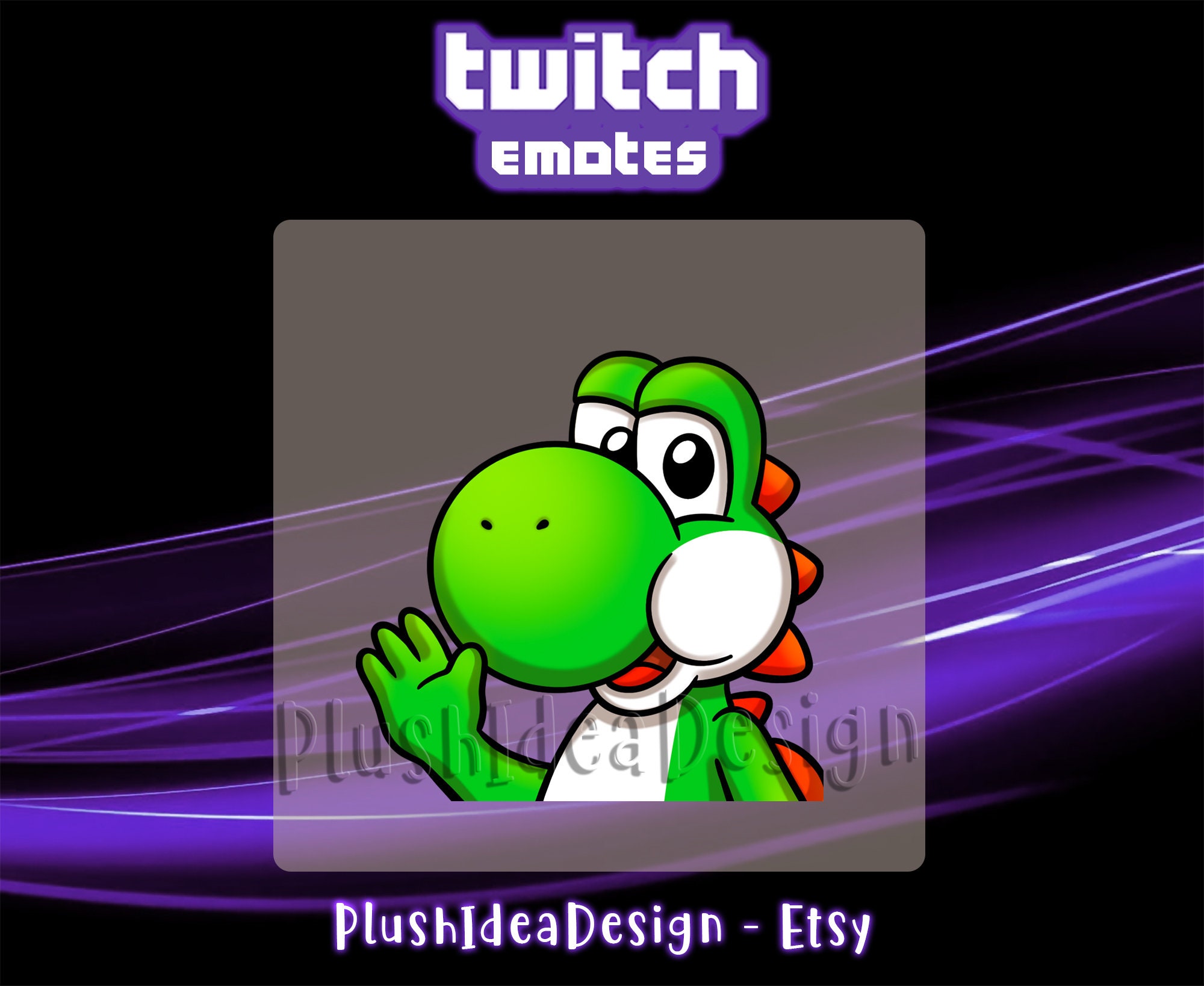 Yoshi Waving Twitch Sub Emote Twitch Abonnenten Emote | Etsy