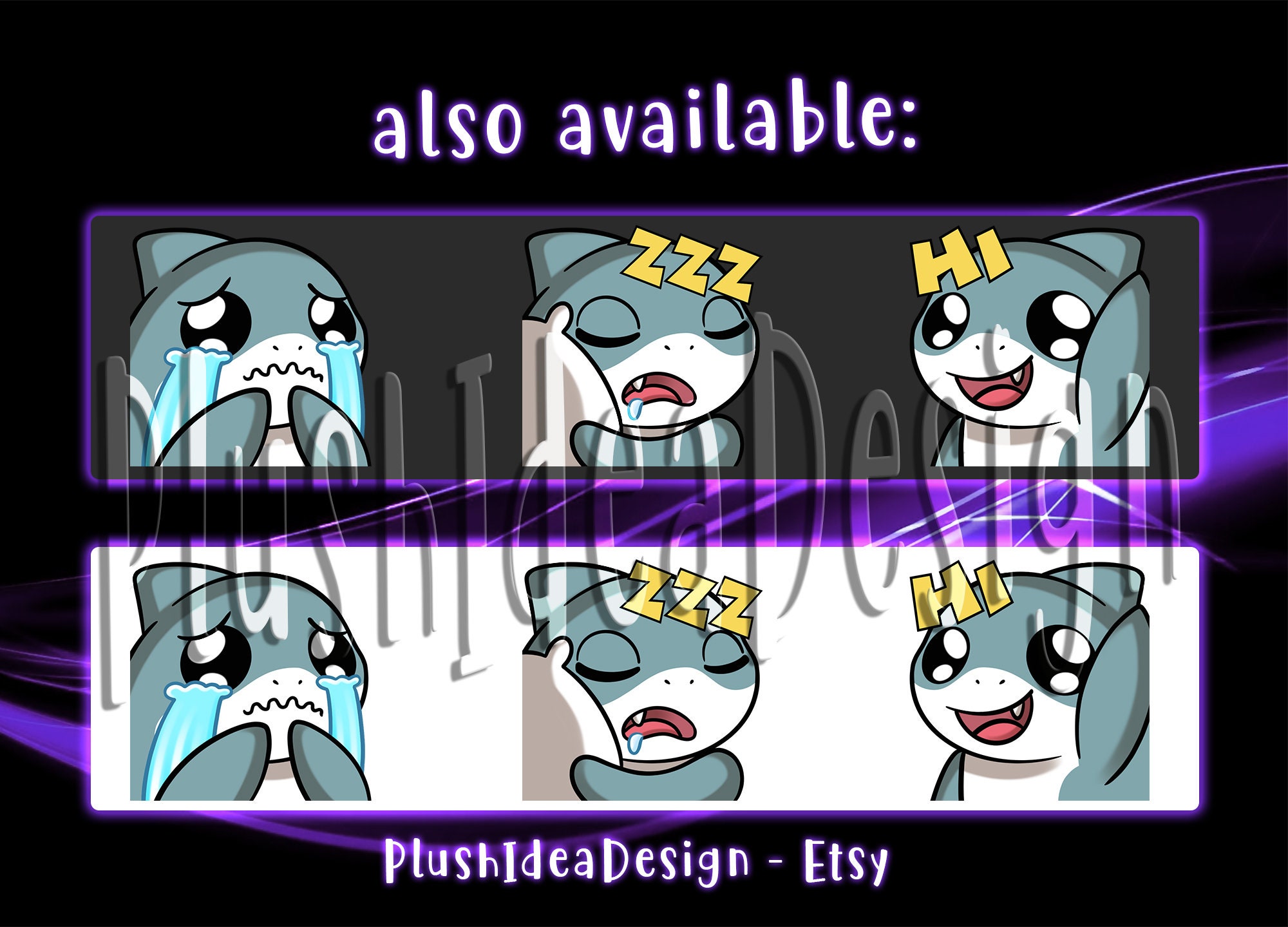 Cute Shark Panels 10 Twitch Panels Package Graphics for Streamer Ocean ...