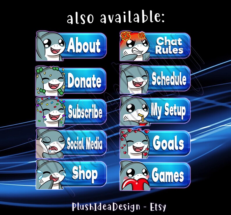 ANIMATED Wink, Bongo, Facepalm, Note, Confused Shark - ANIMATED Twitch ...