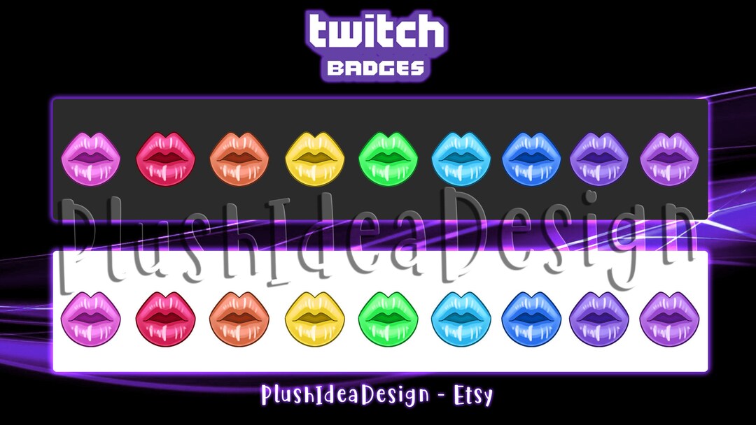 Lips - 9 Twitch Sub/cheer Badges/bit Badges - Etsy