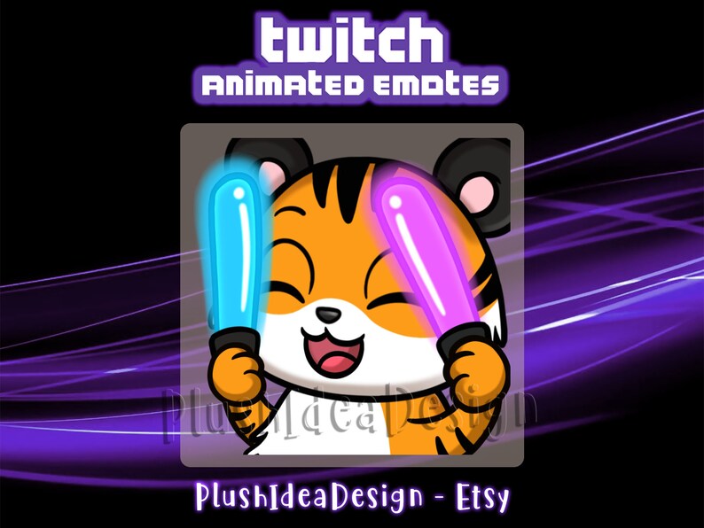 ANIMATED Rave Hype Dancing Tiger - ANIMATED Twitch Sub Emote - Etsy